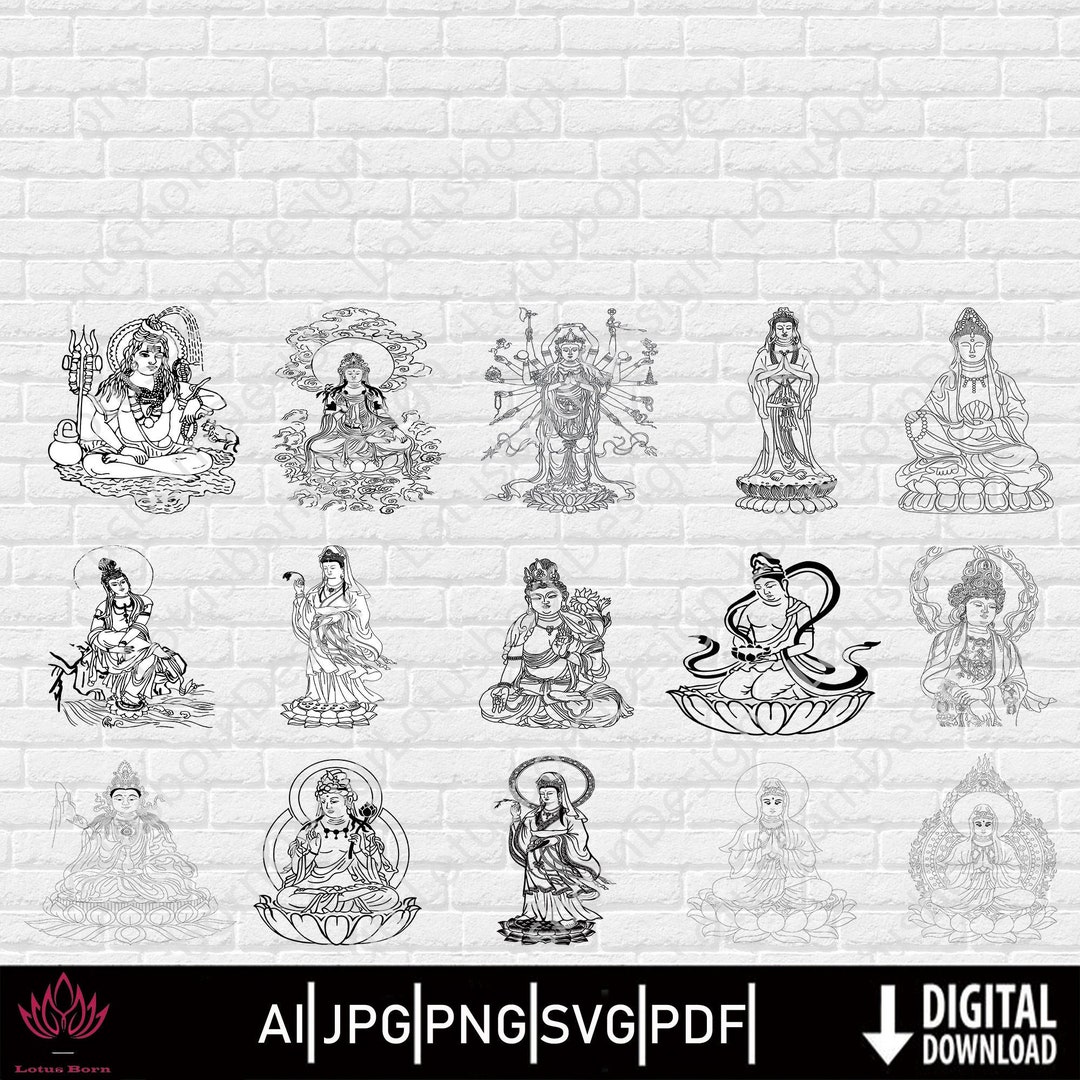 Tibetan Tantric Buddhism Portrait Sketch Padmapani,paper-cut Pattern ...