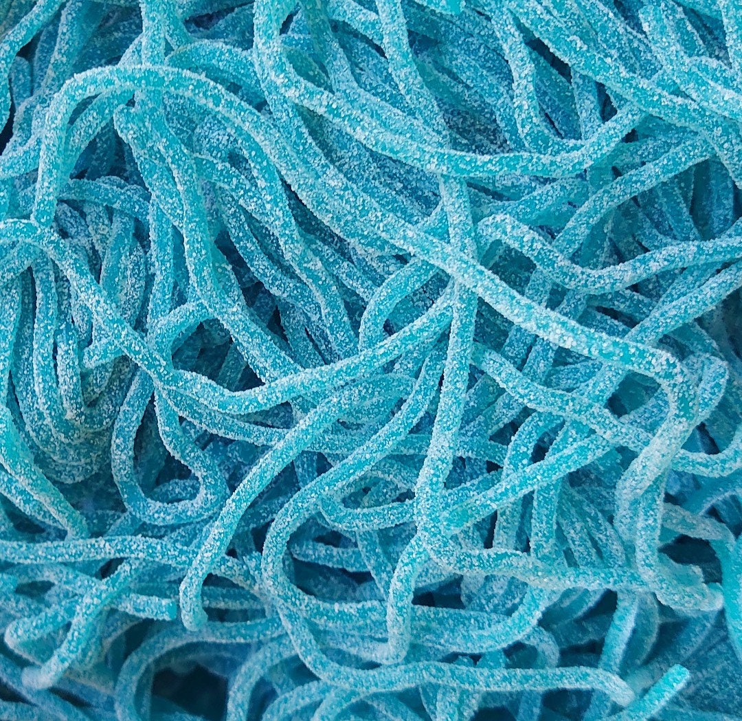 Sour BLUE RASPBERRY Spaghetti LACES Pick & Mix Candy Sweets ...