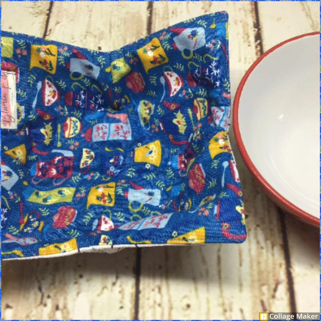 Microwave Bowl Cozy & Finger Mitts: Hot Bowl Holder Set - Etsy UK