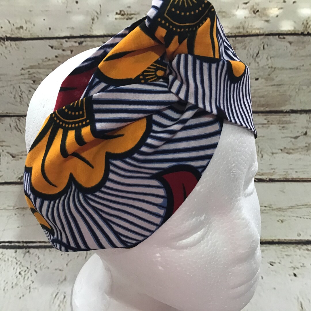 Ankara African Print Headband Striped Twisted Knot Cotton - Etsy UK