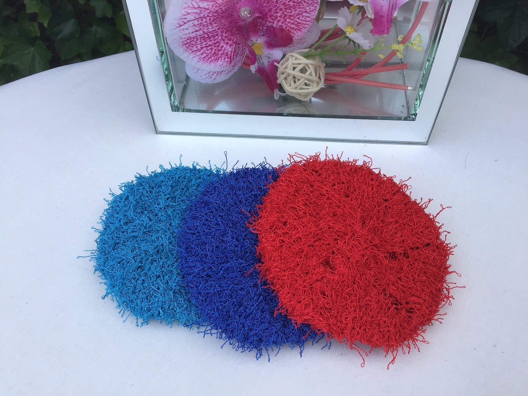 Handknitted Dish Scrubbies, Handmade Pot Scrubbers, Reusable Dish ...