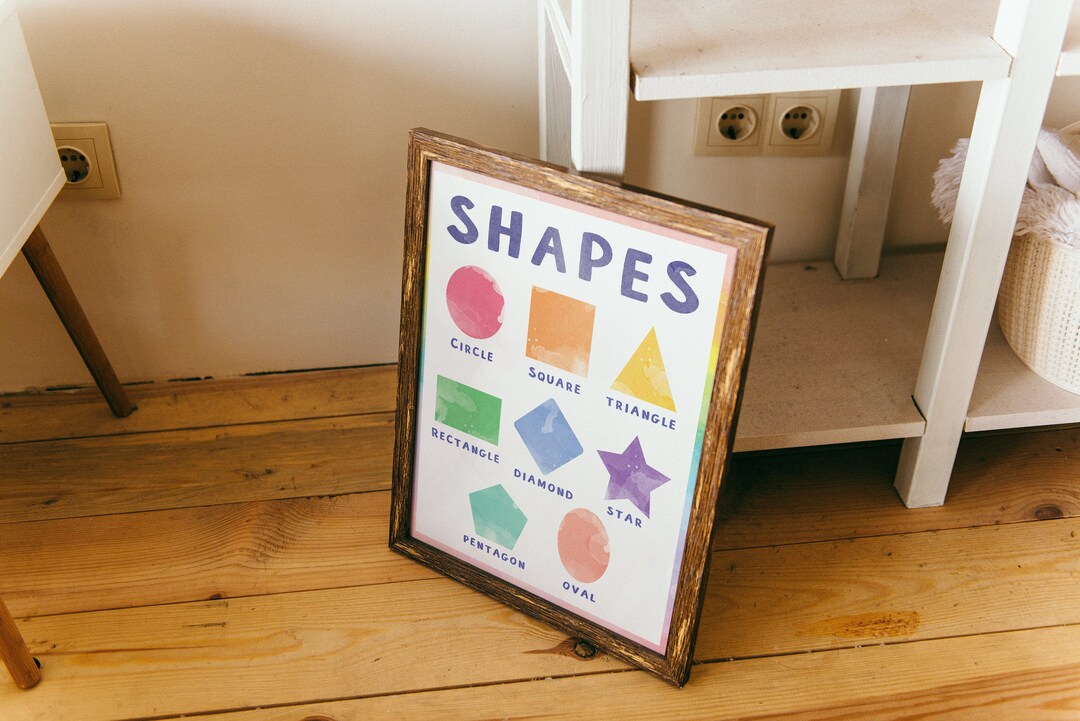 Printable Colorful Pastel Watercolor Shapes Poster - Perfect for ...