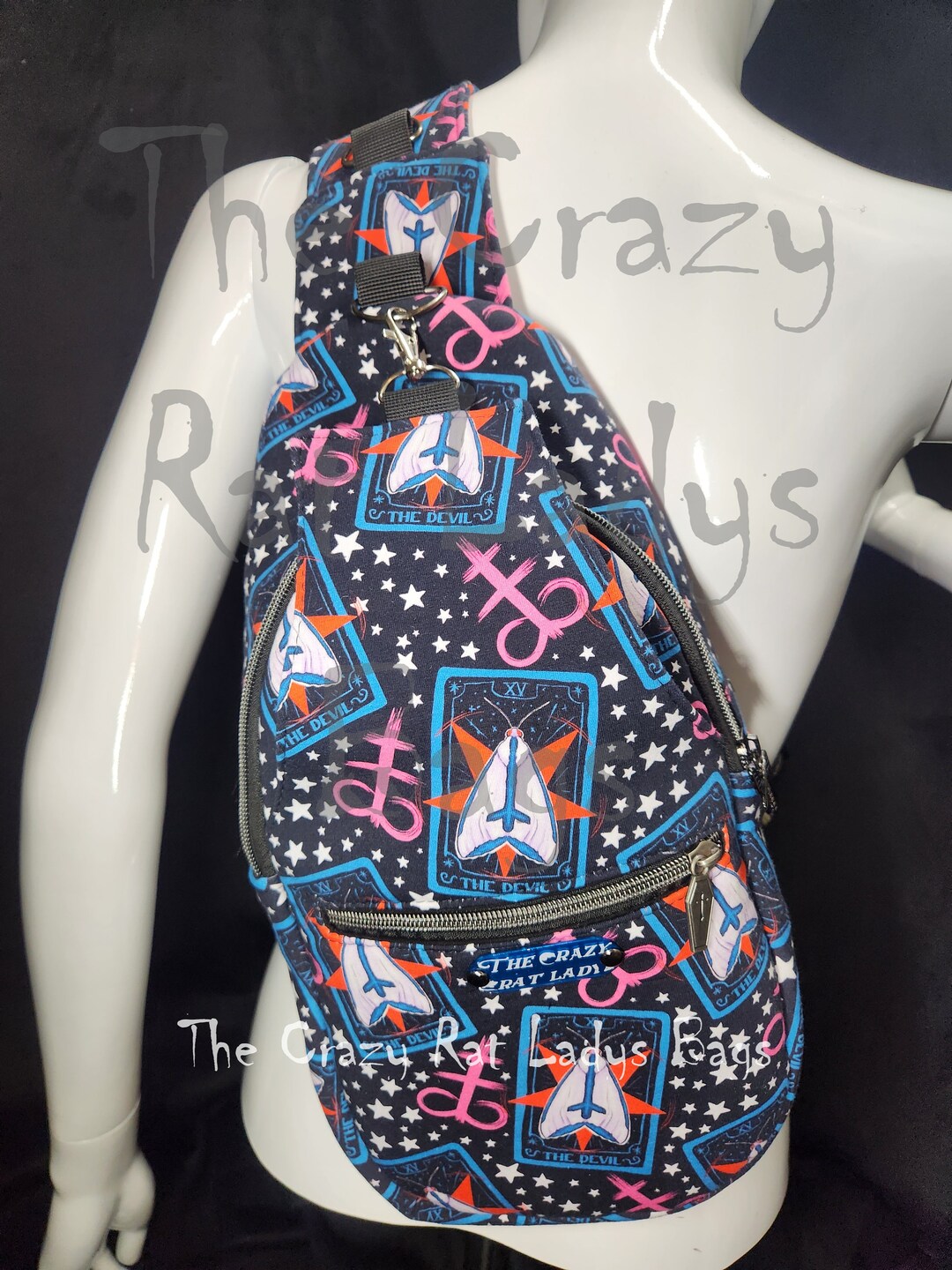 Devil Moth | Chest Sling Backpack | Hand-made - Etsy