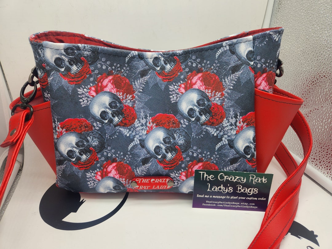 Red Skull Cross Body Bag Purse Hand Made - Etsy