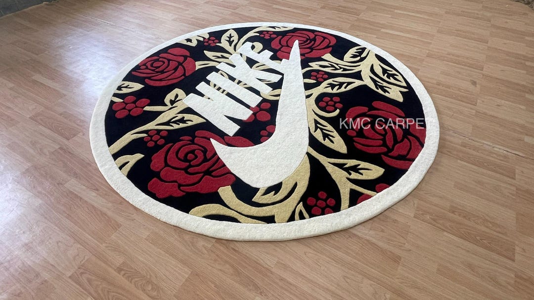 Nike Rose Tufted Rug 7x7 Ft Rose Nike Logo Rug Unique Nike Decor ...