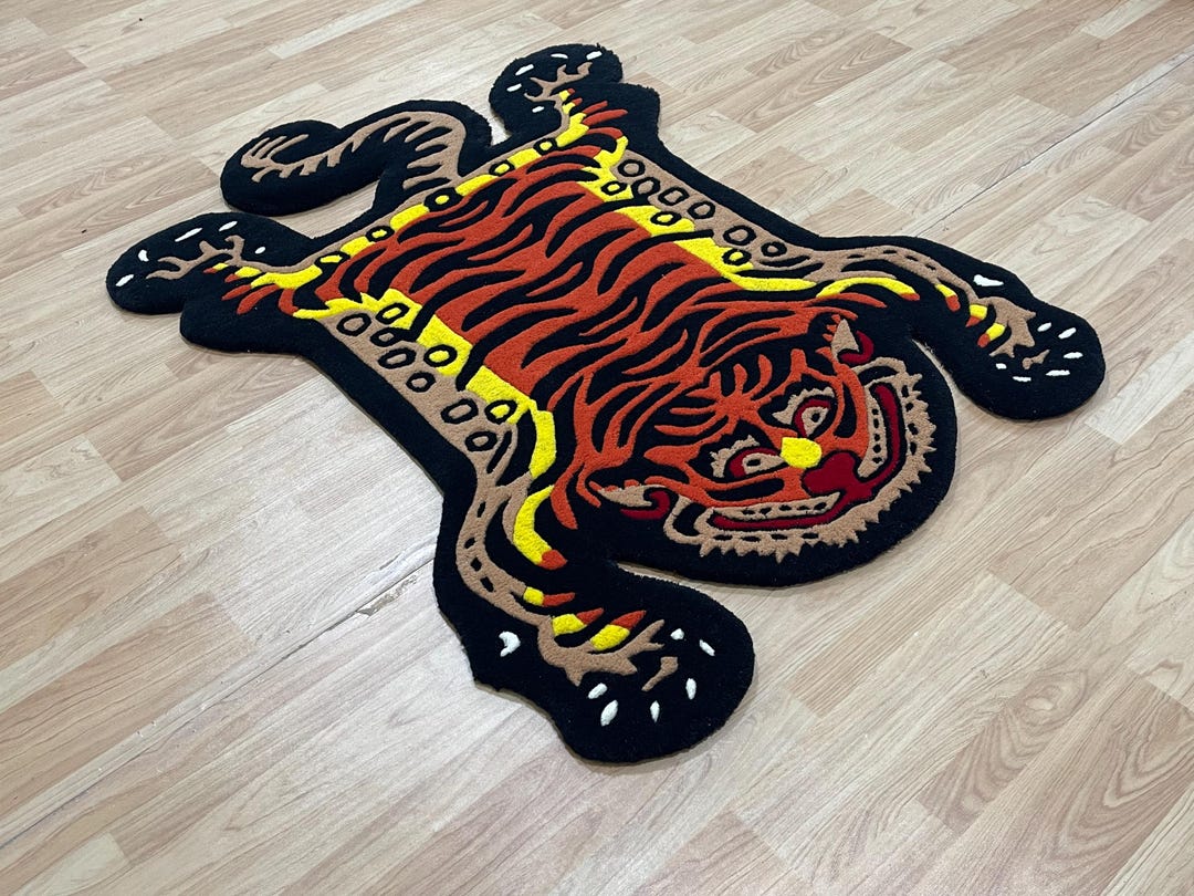 Tiger Rugs Anime Tufted Rug Milti Color Tufted Rugs Irregular Tufted ...