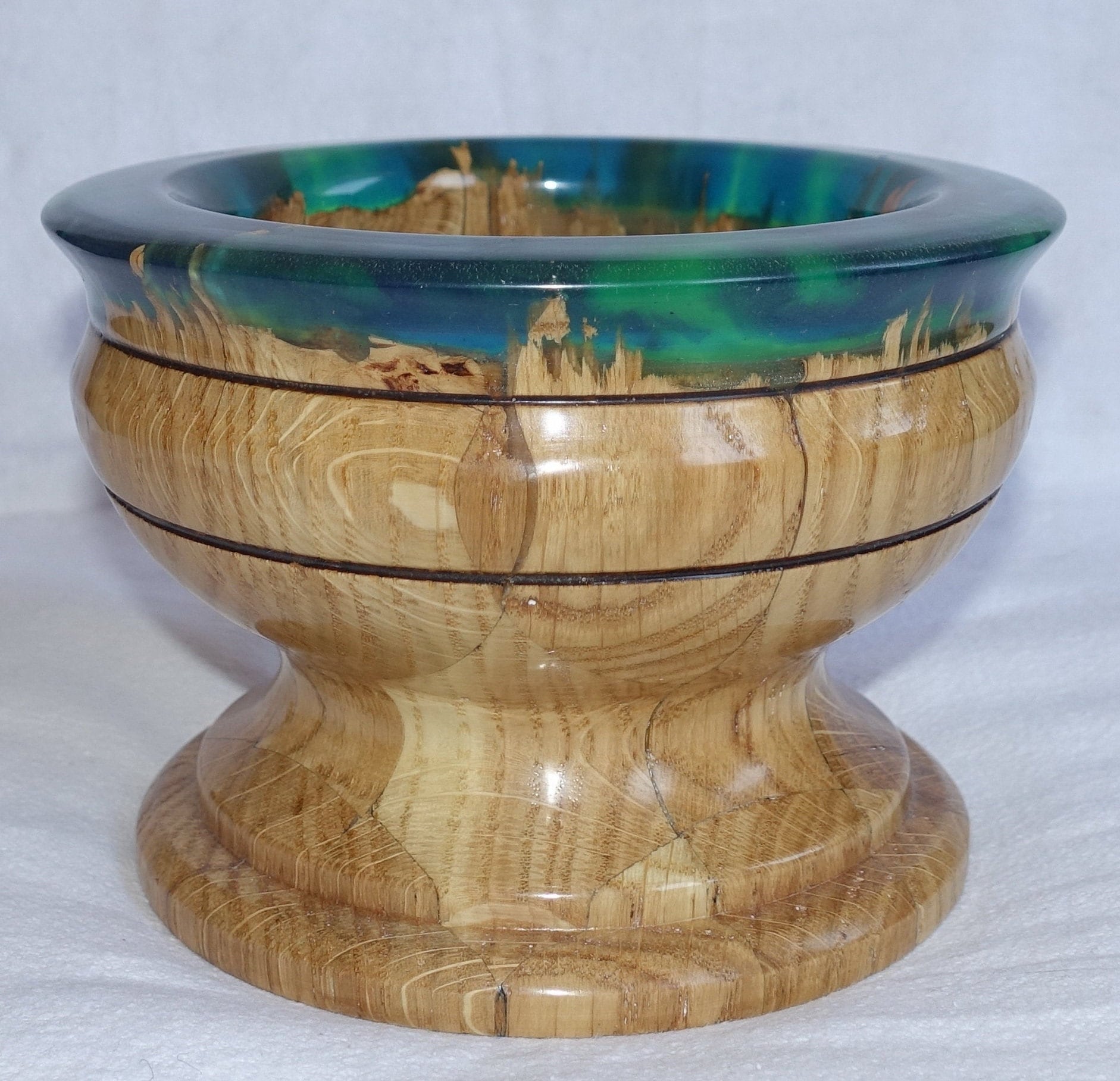 Original Key Dish Made of Oak Wood With Turquoise Color Epoxy Resin - Etsy