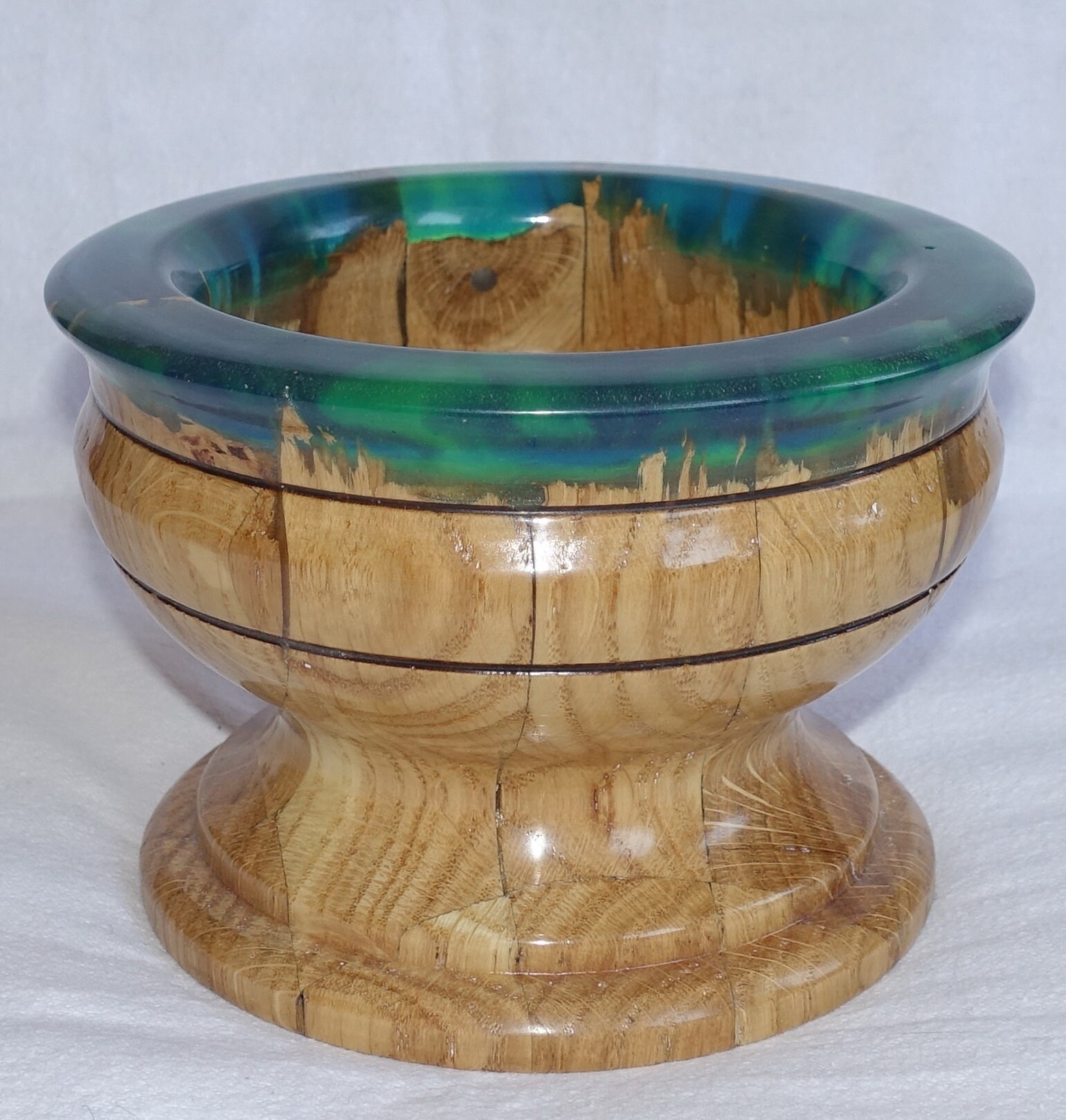 Original Key Dish Made of Oak Wood With Turquoise Color Epoxy Resin - Etsy