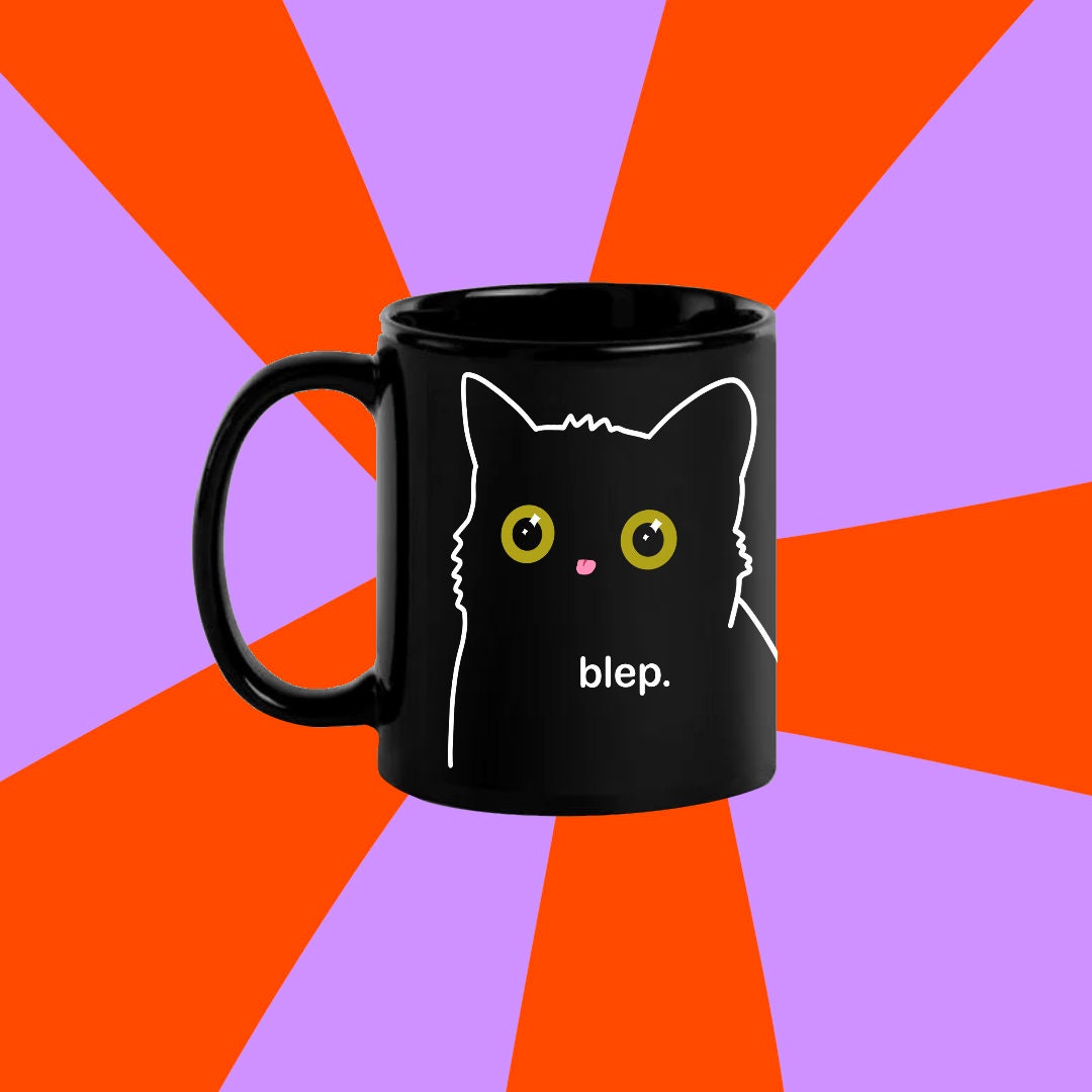 Adorable Blep Cat Mug Purr-fect Gift for Cat Lovers Handcrafted Ceramic ...