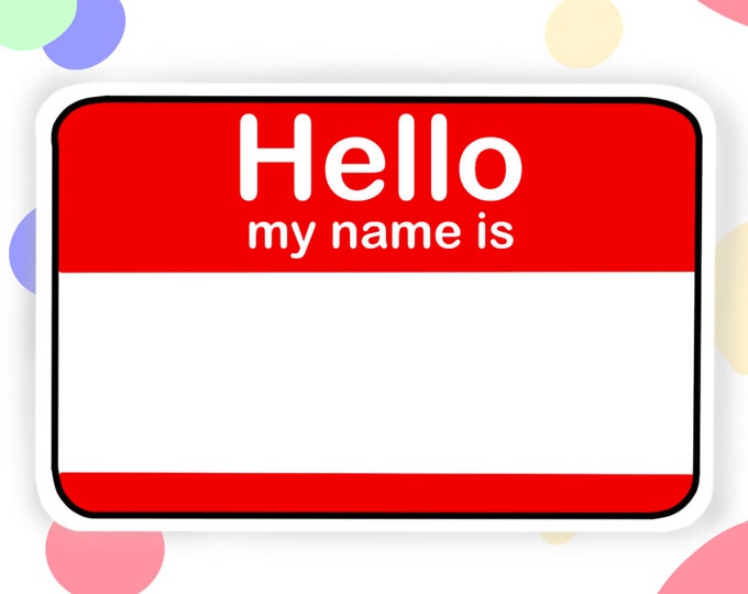 Personalized hello My Name Is Sticker Name Card Label, Custom Name Tag ... Personalized hello My Name Is Sticker Name Card Label, Custom Name Tag ...