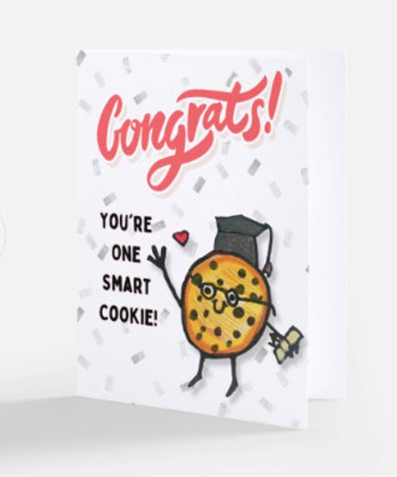 Congrats! Smart Cookie Graduation Card - Etsy