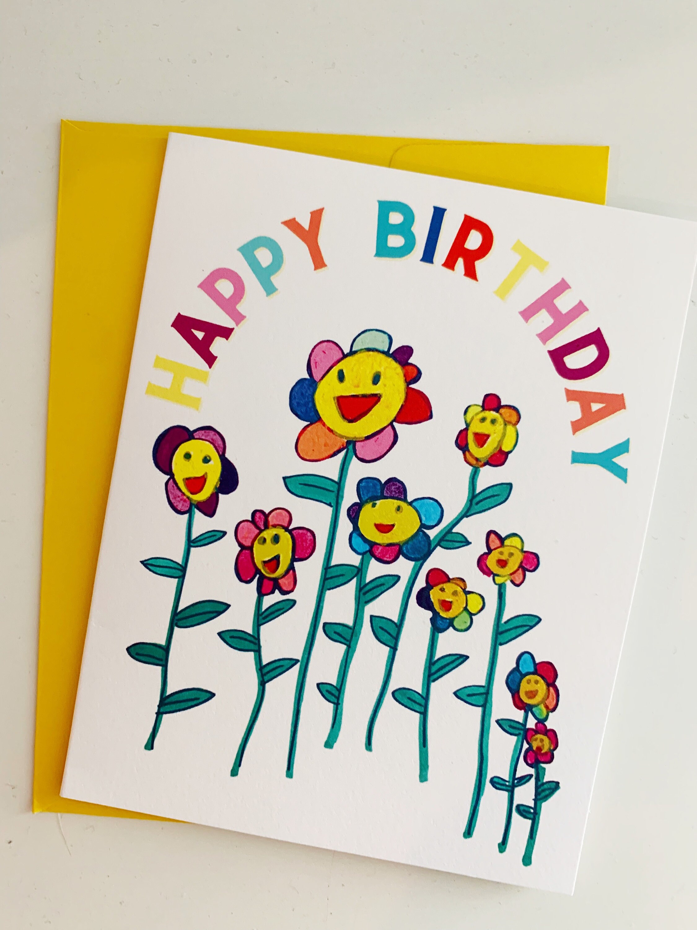 Happy Birthday Smiley Face Flowers - Etsy
