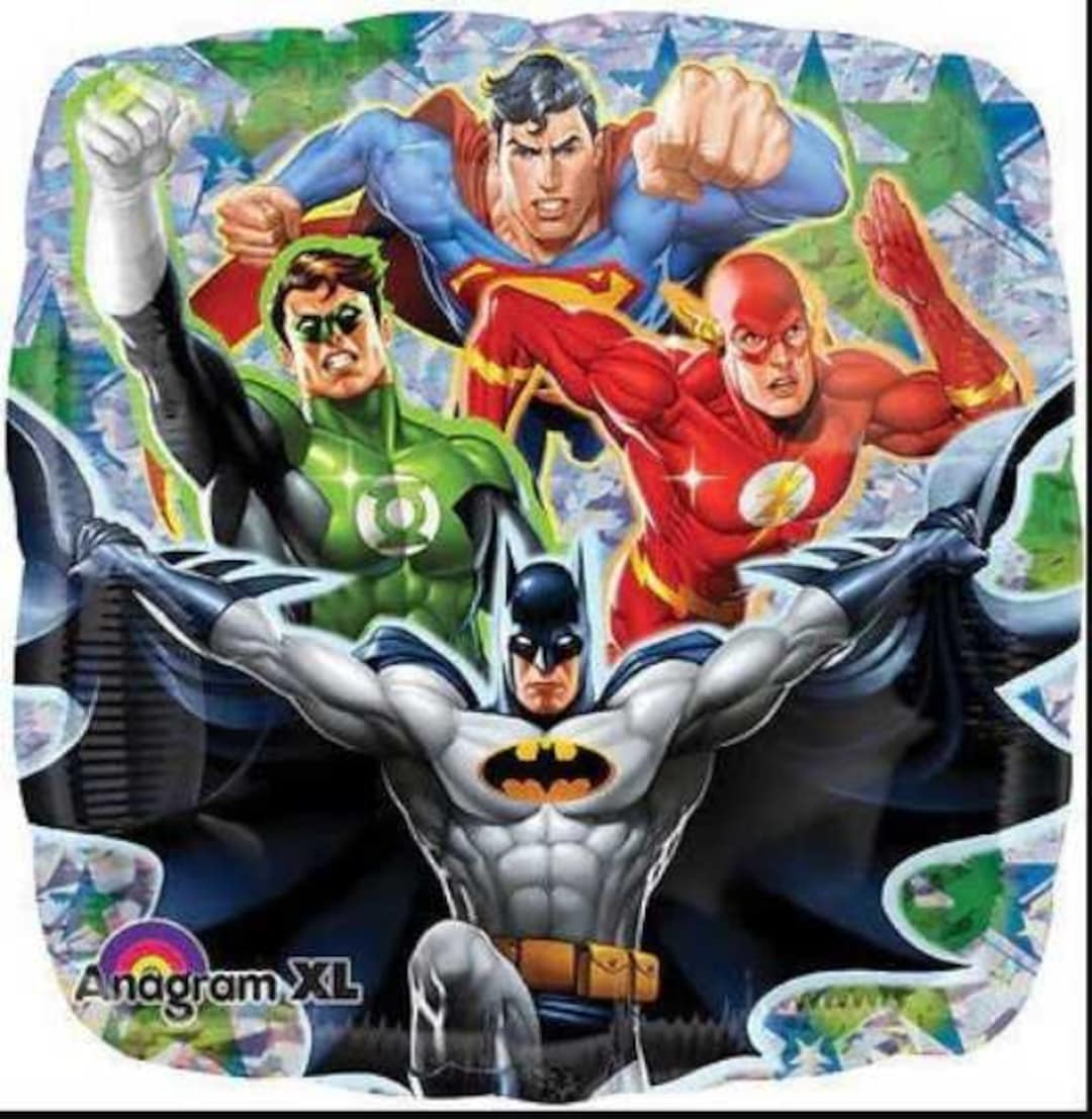 18" HOLOGRAPHIC SUPERHERO Balloon - Party Supplies Decorations Foil ...