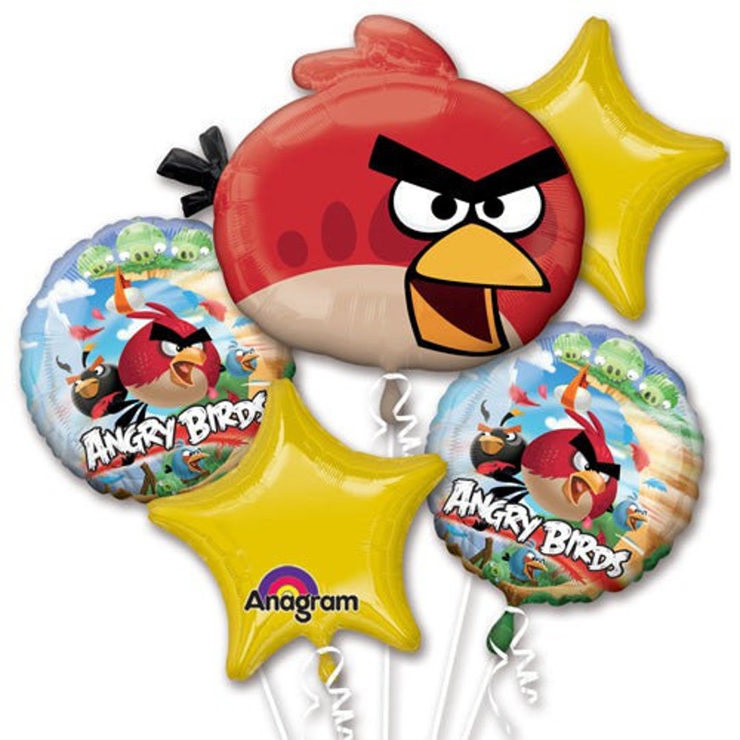 Angry Birds Anagram Balloon Bouquet Kit (5 Piece) - Party Supplies ...