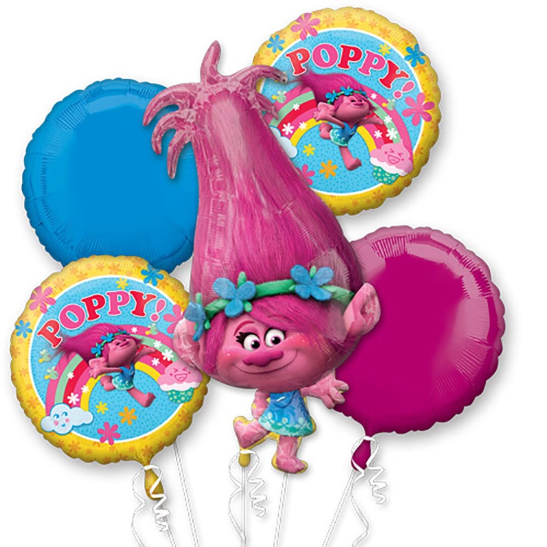 Trolls Anagram Balloon Bouquet Kit (5 Piece) - Party Supplies Decorations - Etsy