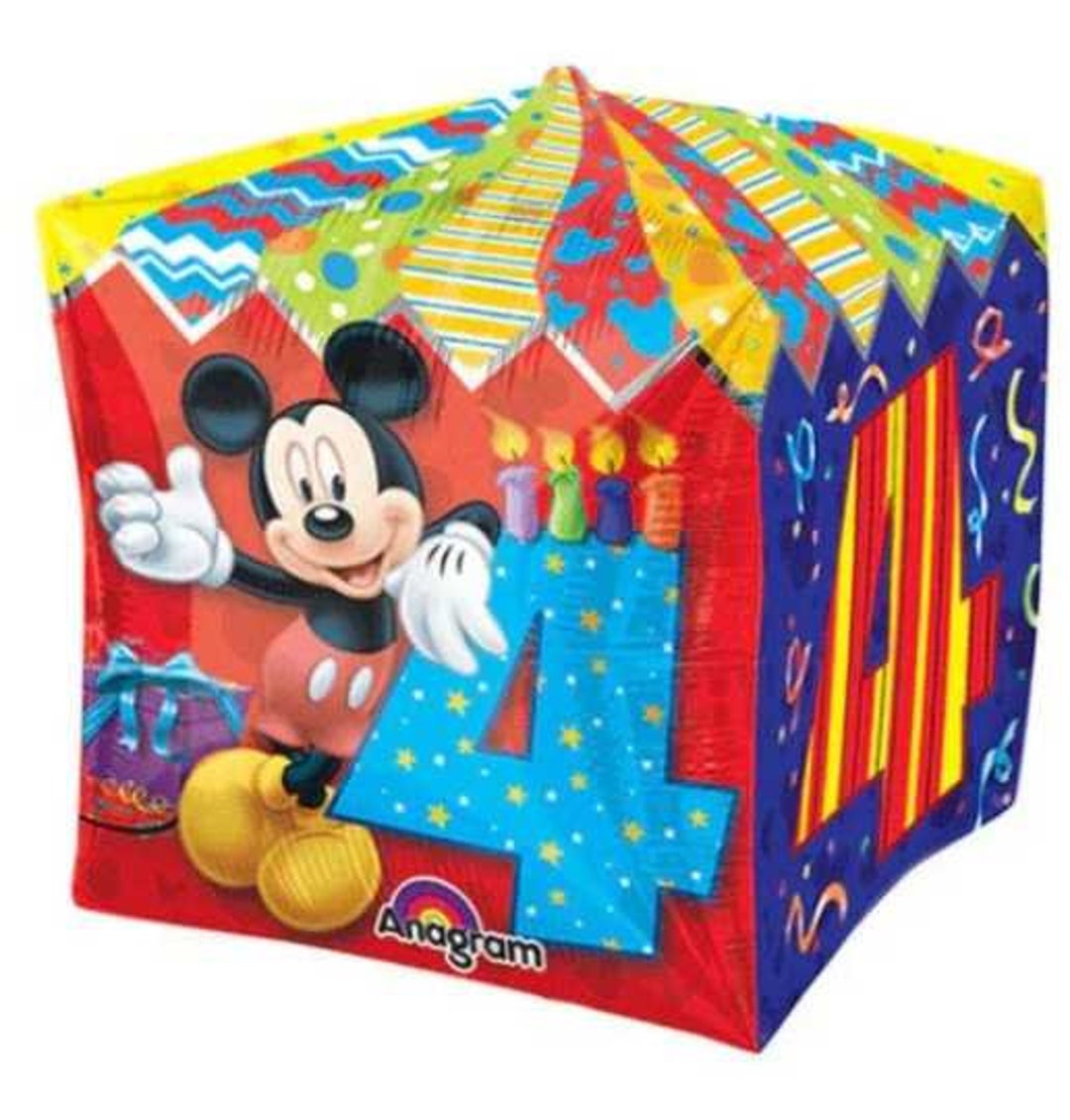 15 Inch MICKEY MOUSE Cubez AGE 4 Balloon - Party Supplies Decorations ...