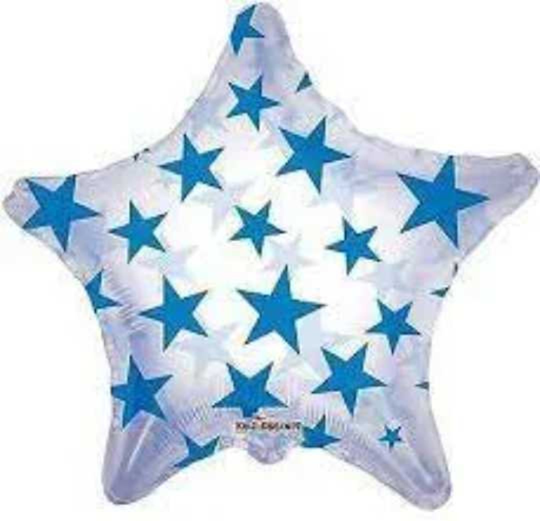 22" BLUE STAR SHAPED Balloon - Party Supplies Decorations Foil Mylar ...