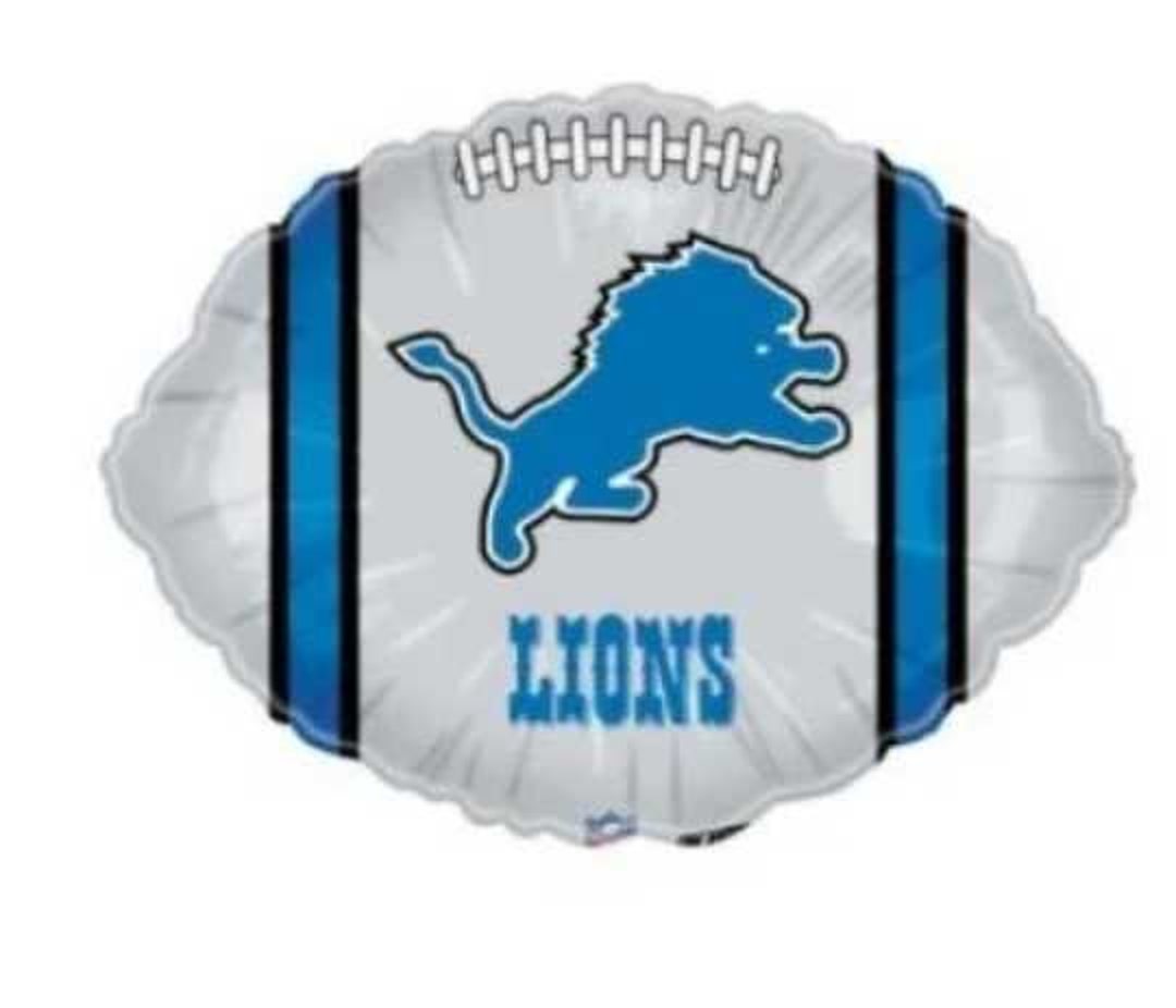 18" DETROIT LIONS Football Balloon - Party Supplies Decorations Foil ...