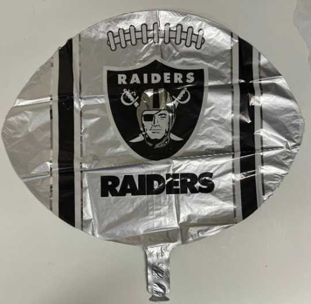 18" LAS VEGAS RAIDERS Black and Silver Football Balloon - Party ...