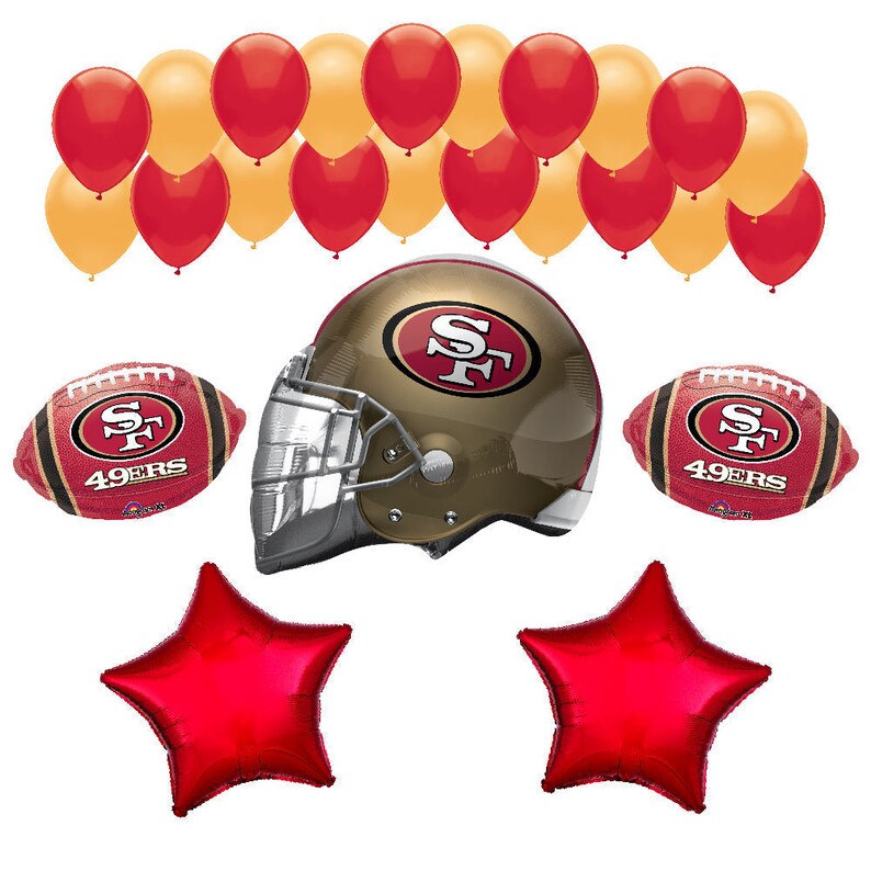 49ERS MEGA FOOTBALL Party Balloon Kit Party Supplies Decorations 25pc ...