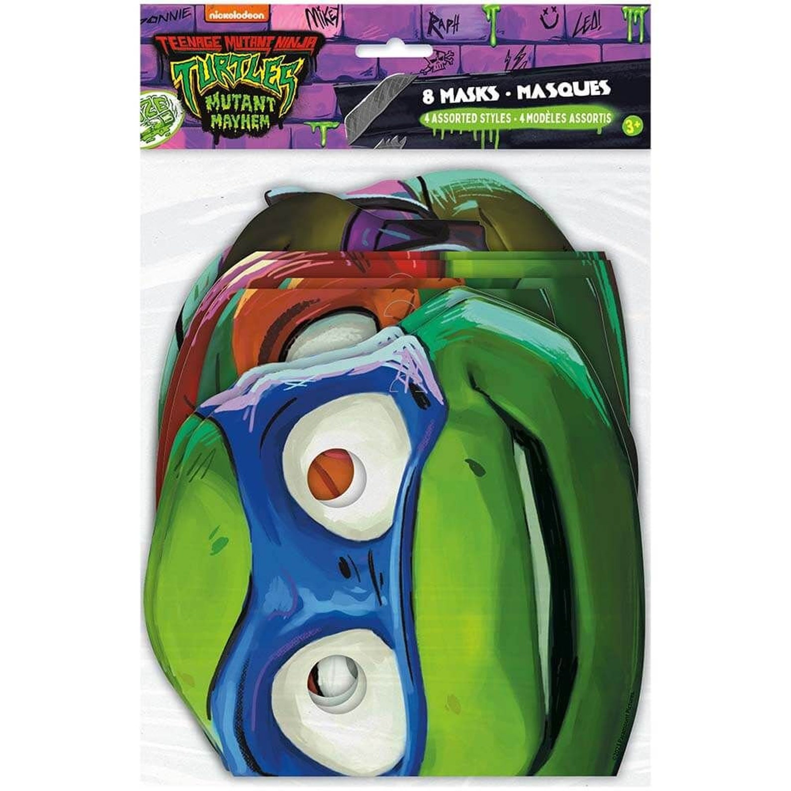 Tmnt Mutant Mayhem Party Masks (8 Pk) - Party Supplies Decorations - Etsy