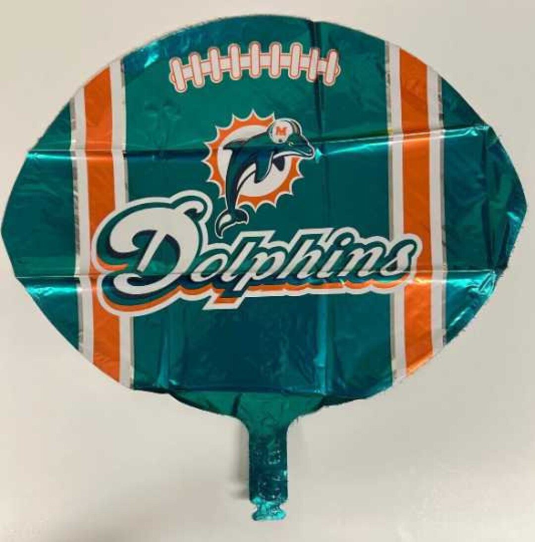18" MIAMI DOLPHINS Football Balloon - Party Supplies Decorations Foil ...