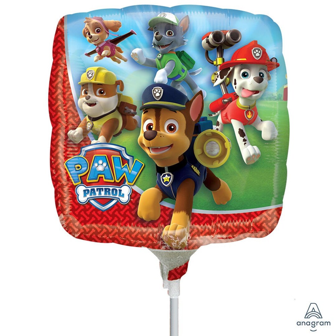 9 Inch Paw Patrol Bunch air-fill Only Anagram Foil Mylar Balloon Party ...