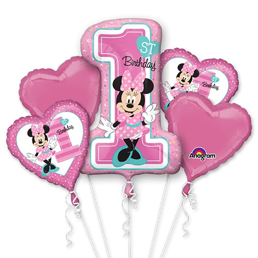Minnie 1st Birthday Anagram Balloon Bouquet Kit (5 Piece) - Party Supplies Decorations - Etsy