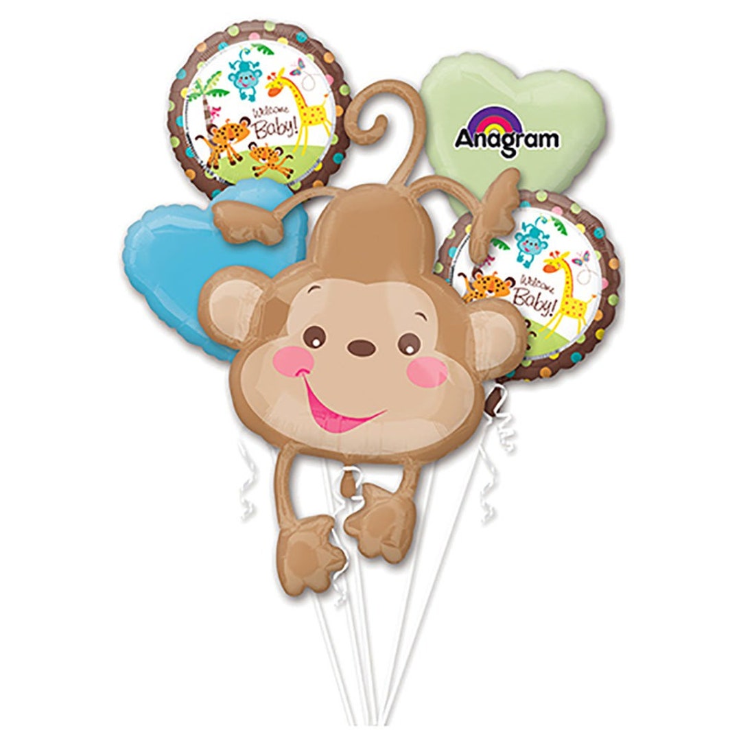 Fisher Price Baby Monkey Anagram Balloon Bouquet Kit 5 Piece Party Supplies Decorations - Etsy