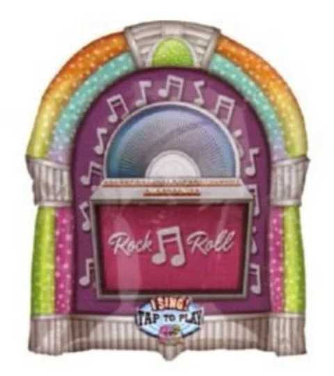 29 ROCK AND ROLL Sing-a-tune Balloon Large Shape Foil Mylar Balloon ...