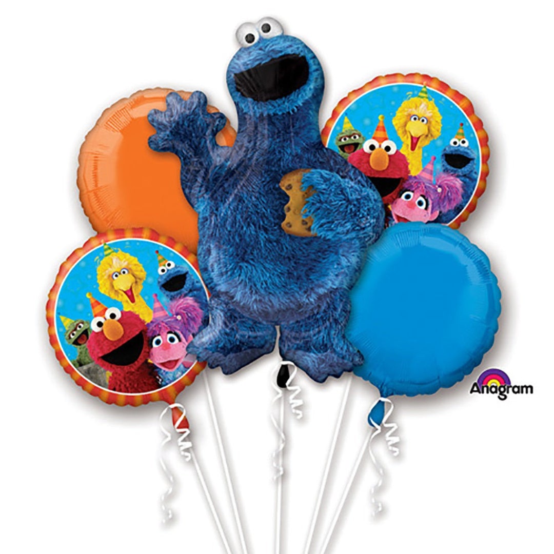 Cookie Monster Anagram Balloon Bouquet Kit (5 Piece) - Party Supplies Decorations - Etsy
