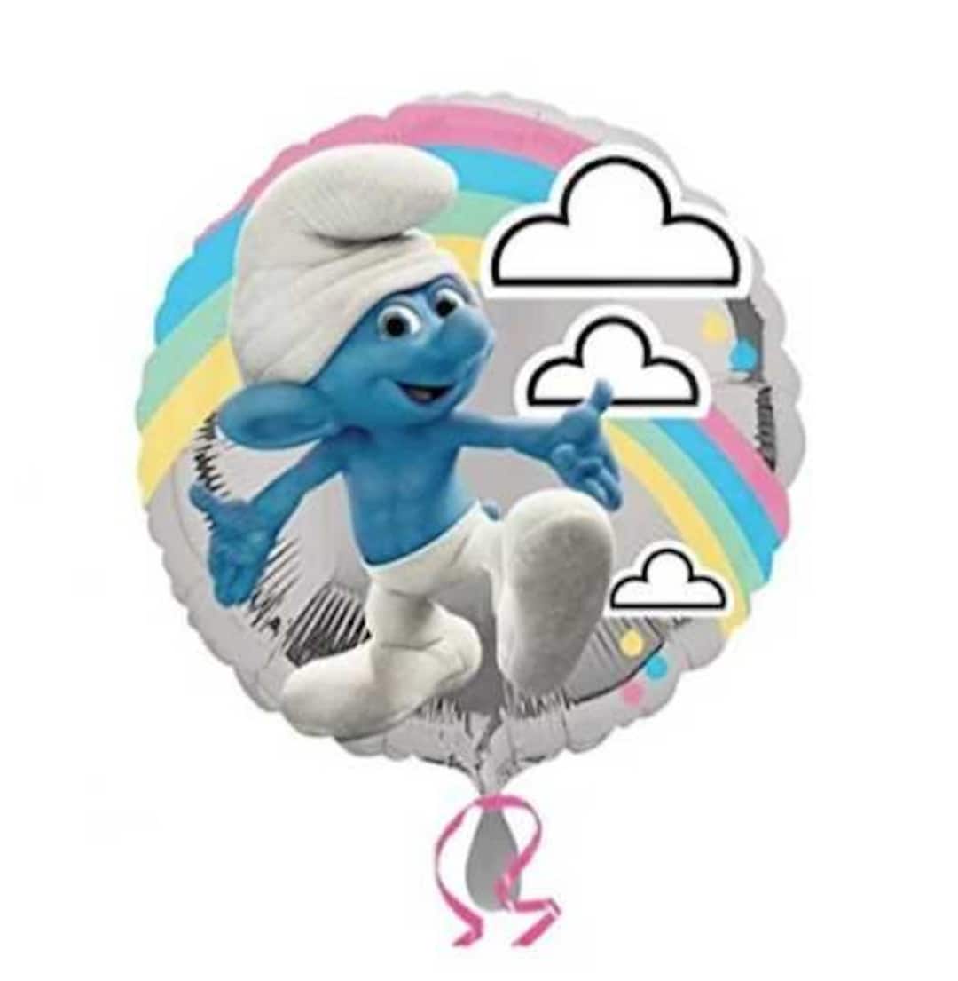18" SMURF RAINBOW Balloon - Party Supplies Decorations Foil Mylar ...