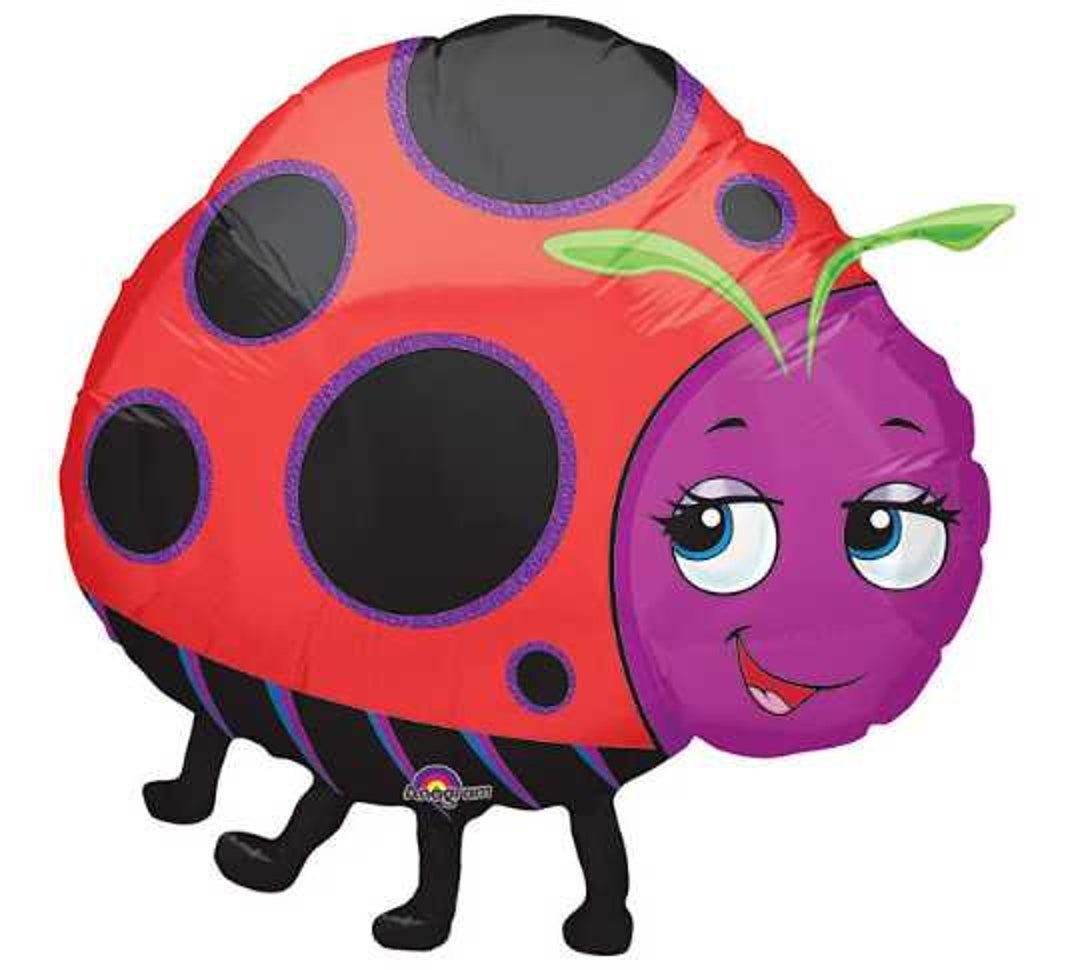 25 ANIMATED LADY BUG Balloon Large Shape Foil Mylar Balloon Party ...