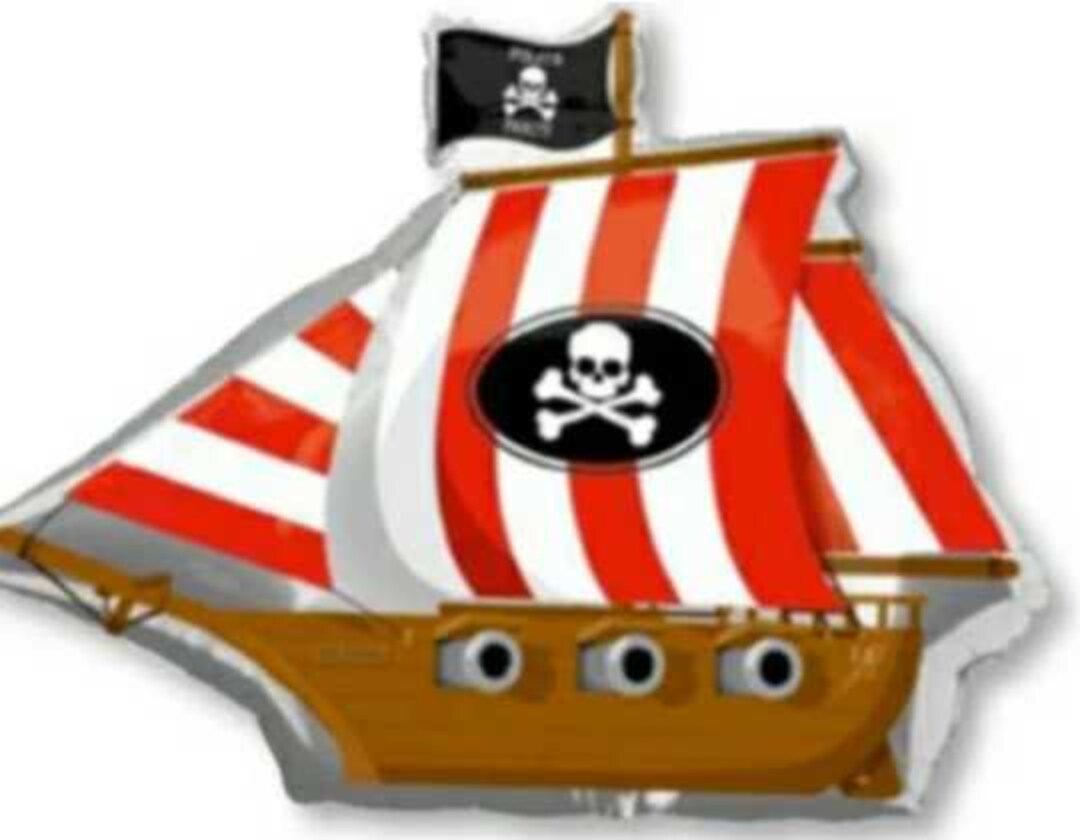 33" PIRATE SHIP Balloon - Large Shape Foil Mylar Balloon - Party ...