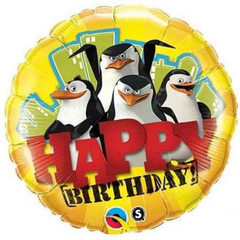 18" MADAGASCAR PENGUINS Happy BIRTHDAY Balloon - Party Supplies ...