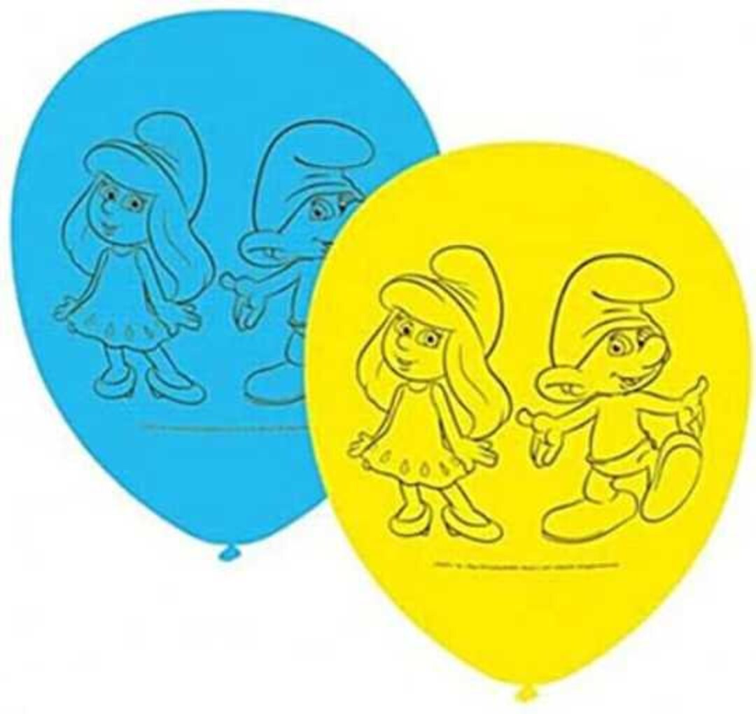 7" SMURFS LATEX ASSORTMENT Balloon • Party Supplies Decorations Balloon ...