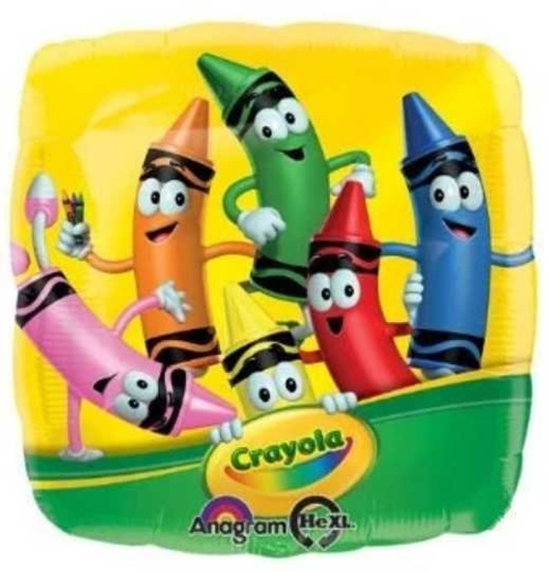 18" CRAYOLA Balloon - Party Supplies Decorations Foil Mylar Balloon - Etsy