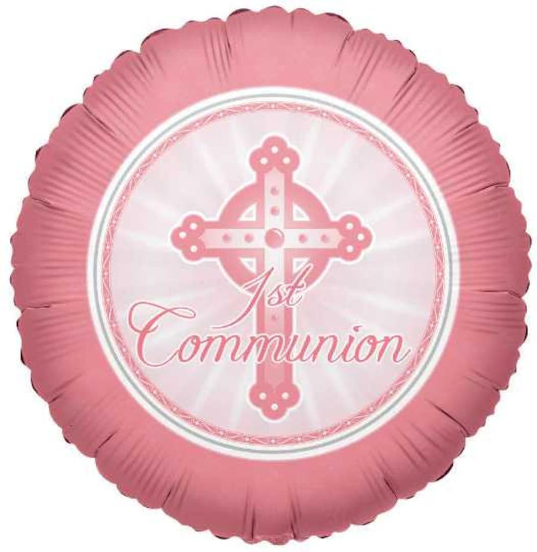 18" PINK FIRST COMMUNION Balloon - Party Supplies Decorations Foil ...