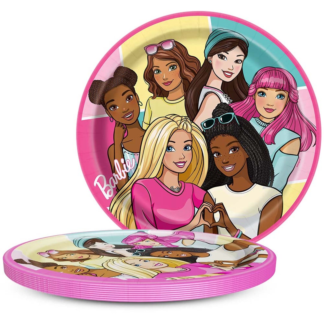 9 Inch Barbie Round Dinner Plates (8 Pk) - Party Supplies Decorations ...
