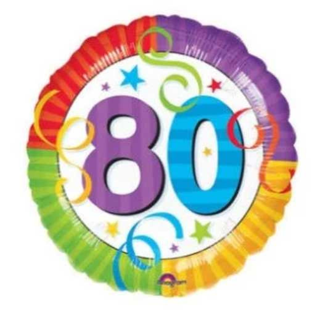 18" 80TH BIRTHDAY Balloon - Party Supplies Decorations Foil Mylar ...