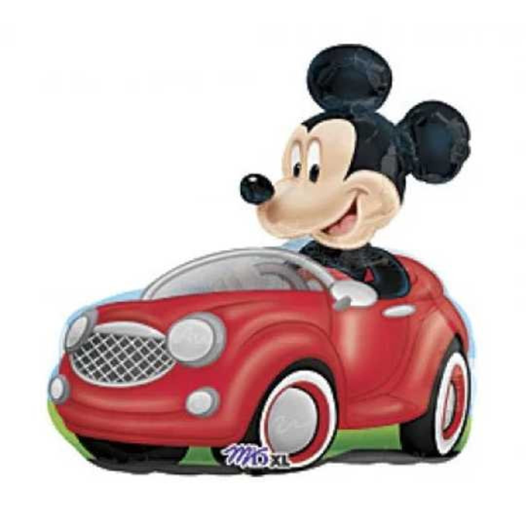 MICKEY MOUSE DRIVING Balloon - Large Foil Mylar Balloon - Party ...