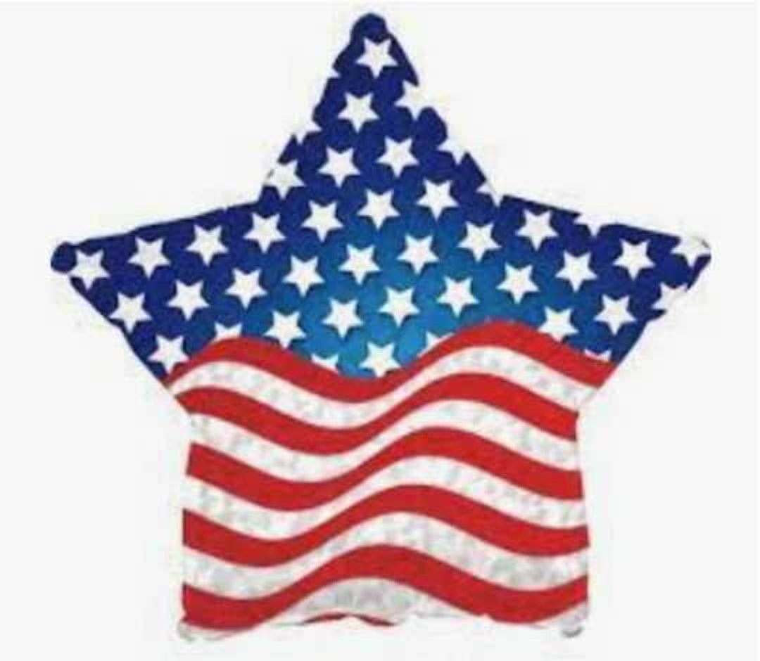 18" FLAG STAR Balloon - Party Supplies Decorations Foil Mylar Balloon ...