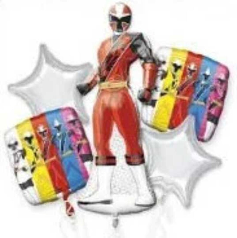 POWER RANGERS SABAN Balloon Bouquet Kit Party Supplies Decorations Foil ...