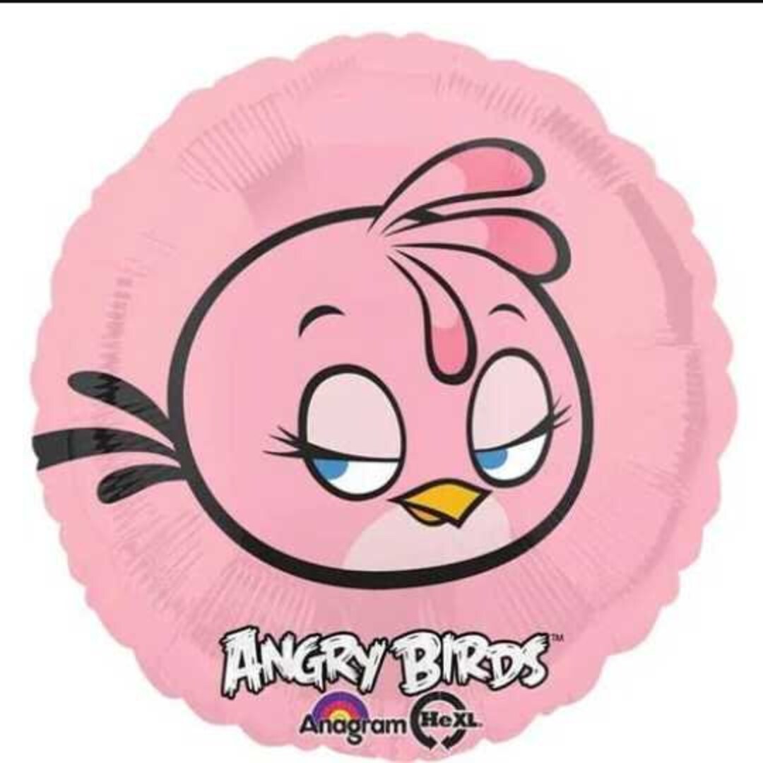 18" ANGRY BIRDS PINK Balloon - Party Supplies Decorations Foil Mylar ...