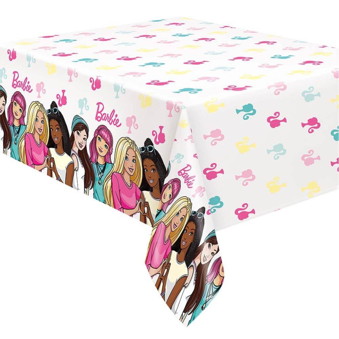 Barbie Rectangular Plastic Table Cover 54 Inch X 84 Inch - Party ...