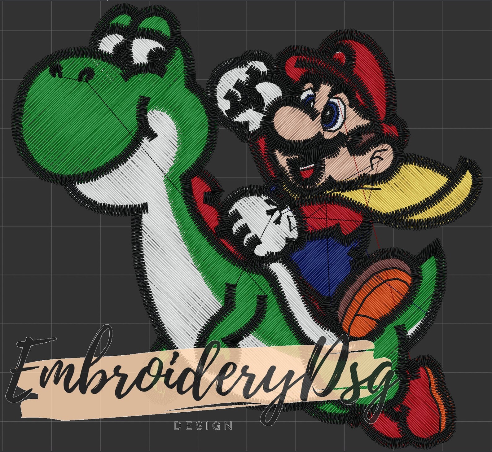 Super Mario File Pes Embroidery File Brother File Pes - Etsy