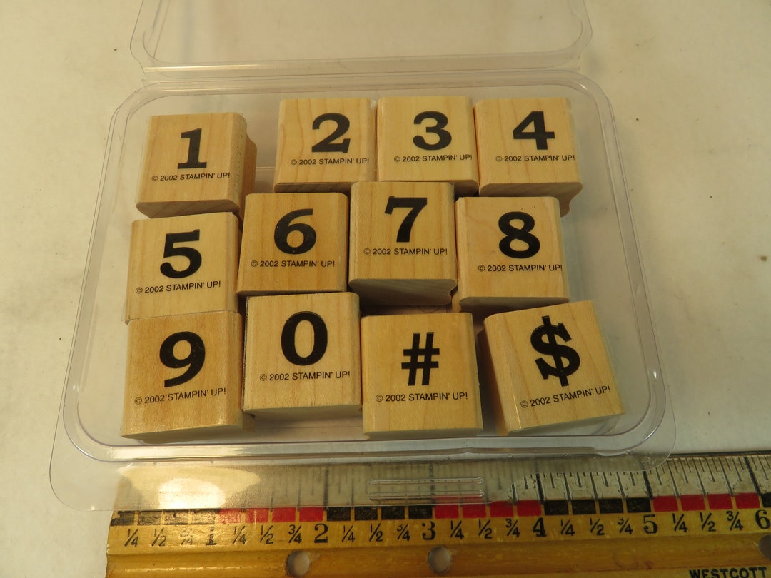 Bold Numbers Stampin up 2002 1/2 Inch Tall Rubber Stamps Set 12 Unused ...