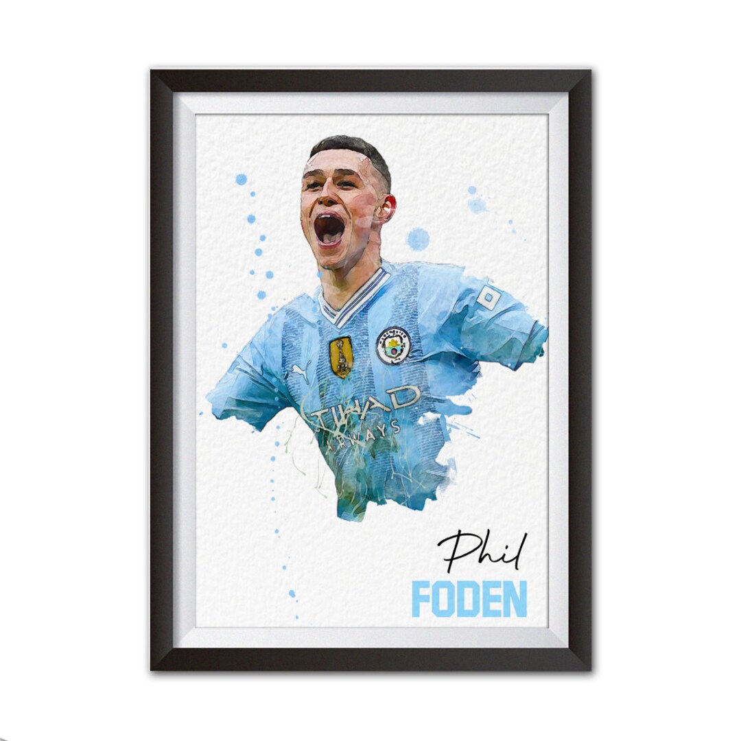 Phil Foden Watercolour Style Football Art Print Christmas Birthday Boys ...