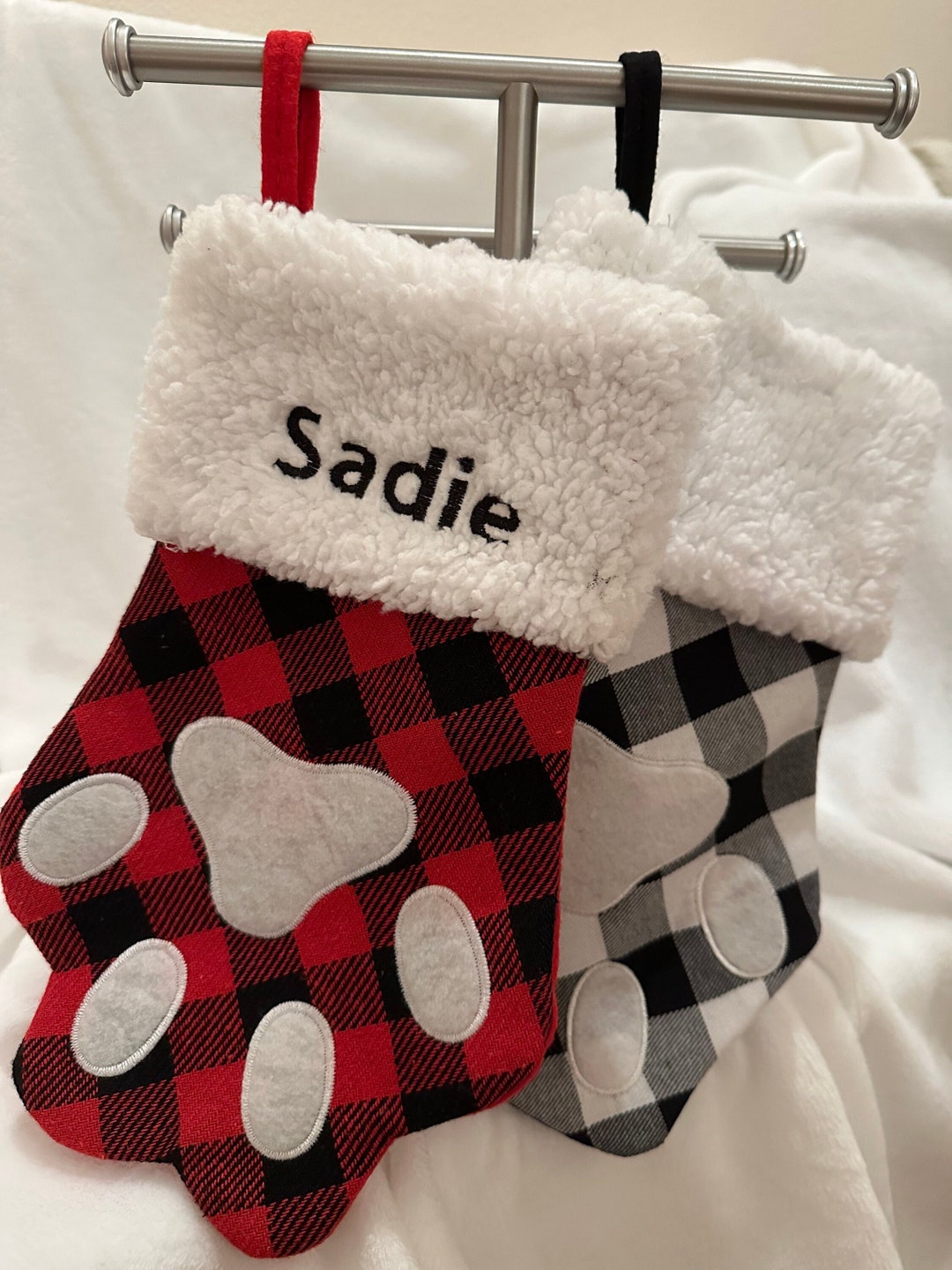 Pet Stocking, Dog Christmas Stocking, Paw Print Stocking, Cat Stocking ...