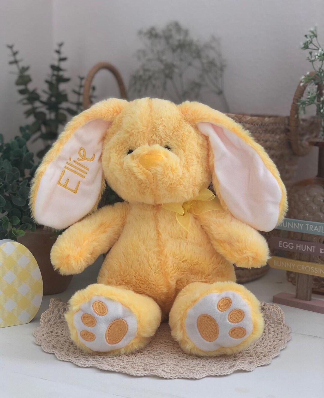 Personalized Easter Bunny Plush Embroidered Bunny Plush - Etsy